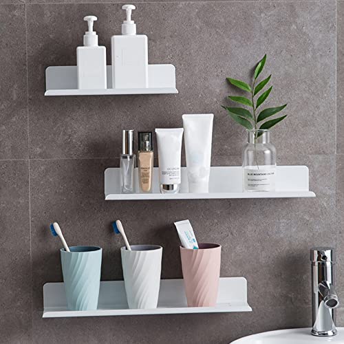 SDlemeiy Floating Shelves Wall Mounted Bathroom Shelf,Wall Mounted Hanging Shelves,Metal Display Wall Shelf,Wall Mounted,Carbon Steel Material(White, 15.9inch)