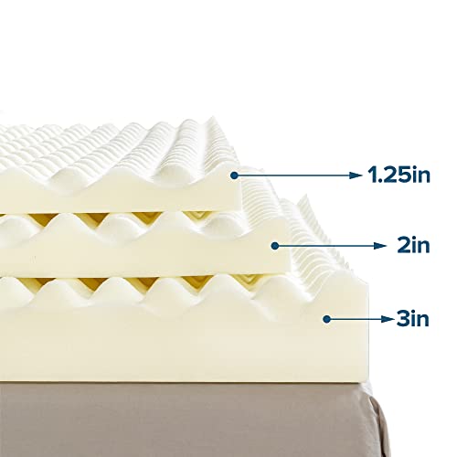 ZINUS 2 Inch Copper Cooling Memory Foam Mattress Topper with Airflow Design, King, White
