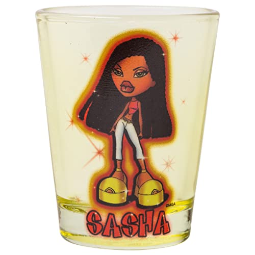 Silver Buffalo Bratz Airbrush Sparkle 4-Pack Mini Glass Set, 1.5 Ounces