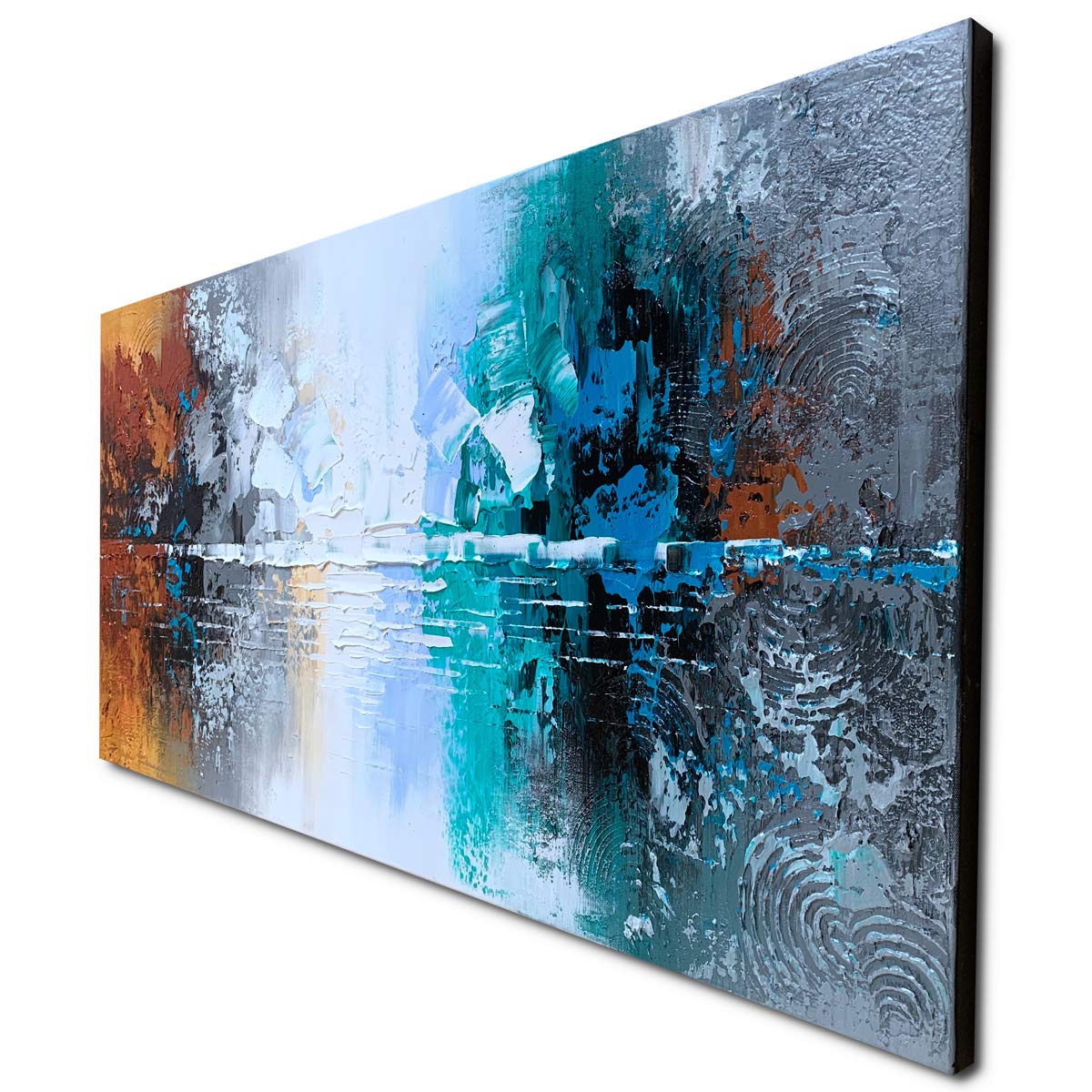 Hand Painted Textured 3D Oil Painting on Canvas Abstract Wall Art Landscape Artwork