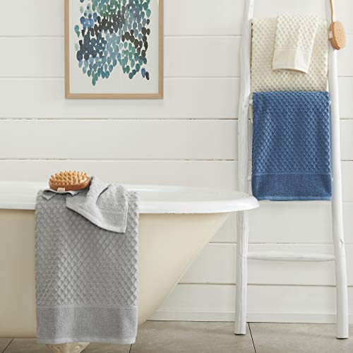 Great Bay Home Blue Bath Towels - 100% Cotton 6 Pack 26x16 Hand Towel Set - Absorbent, Durable, Quick-Dry Towels for Bathroom - Low-Twist, Two-Ply Decorative Towels (Blue)