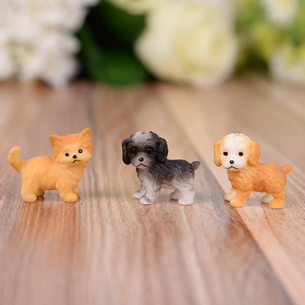 GuassLee Mini Plastic Puppy Dog Figurines for Kids, 28 Pack High Imitation Detailed Hand Painted Realistic Small Dog Figurines Toy Set