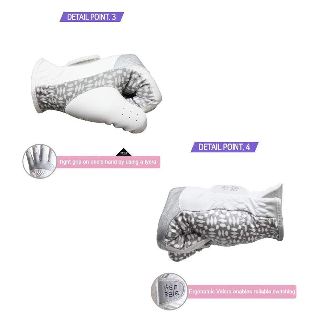 Henzzle Women's Golf Gloves in Pair (Left and Right) with Non-Slip Grip, Soft, Breathable, Nice Grip - 2 Pack (Medium x 2pk)