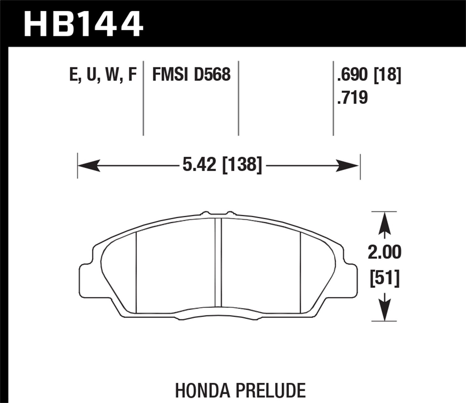 Hawk Performance HB144U.719 Disc Brake Pad