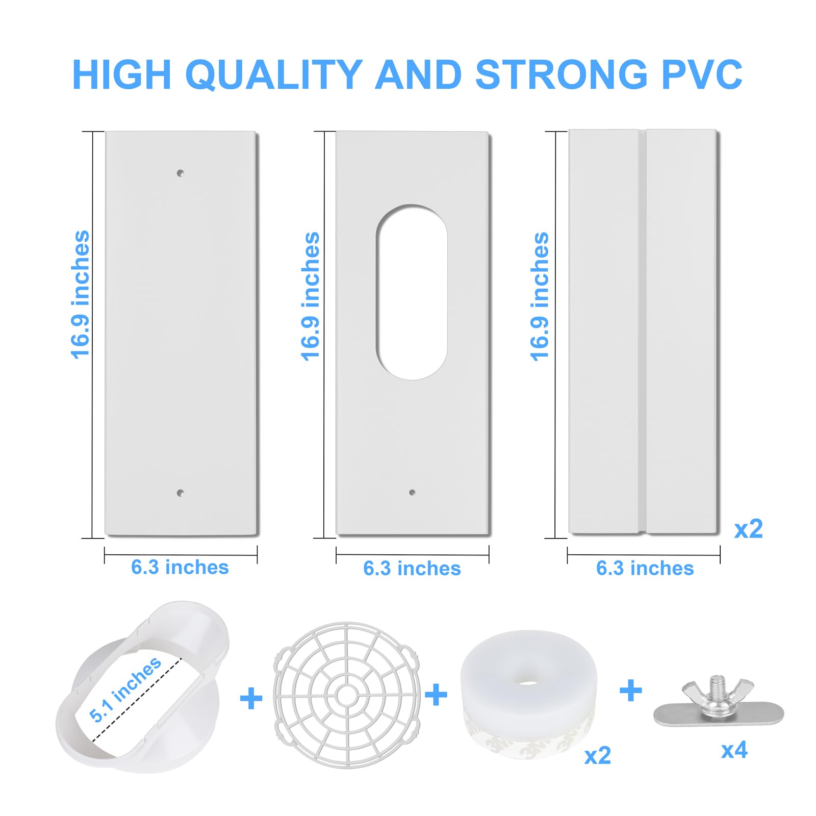 NWESTUN Portable AC Window Kit, 2024 New Upgrade Portable AC Window Vent Kit, Portable AC Kit with 2Pack 3m Window Seal, Adjustable Sliding Window AC Vent Kit for Exhaust Hose with 5.1"/13cm Diameter