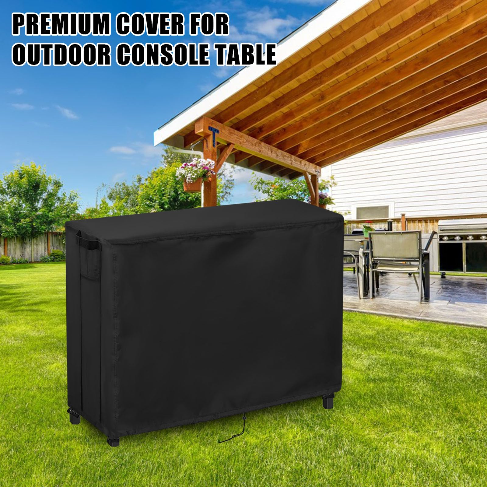 Guisong Outdoor Bar Table Cover, Protective Cover for Outdoor Console Table/Bar Height Table/Metal Outdoor Bar Table/Outside Bar for Patio-48.5" x 16" x 38"