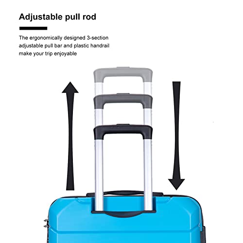 Travelhouse Luggage Sets, Lightweigh Hardside Suitcases with Double Spinner Wheels,TSA Lock, 3 Piece Set 20"/24"/28" (Blue-31)