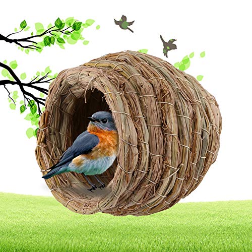 Straw Bird Pet Hand Woven Bird Suitable for Home Hanging Decoration, Hamster cage Canary Budgerigar