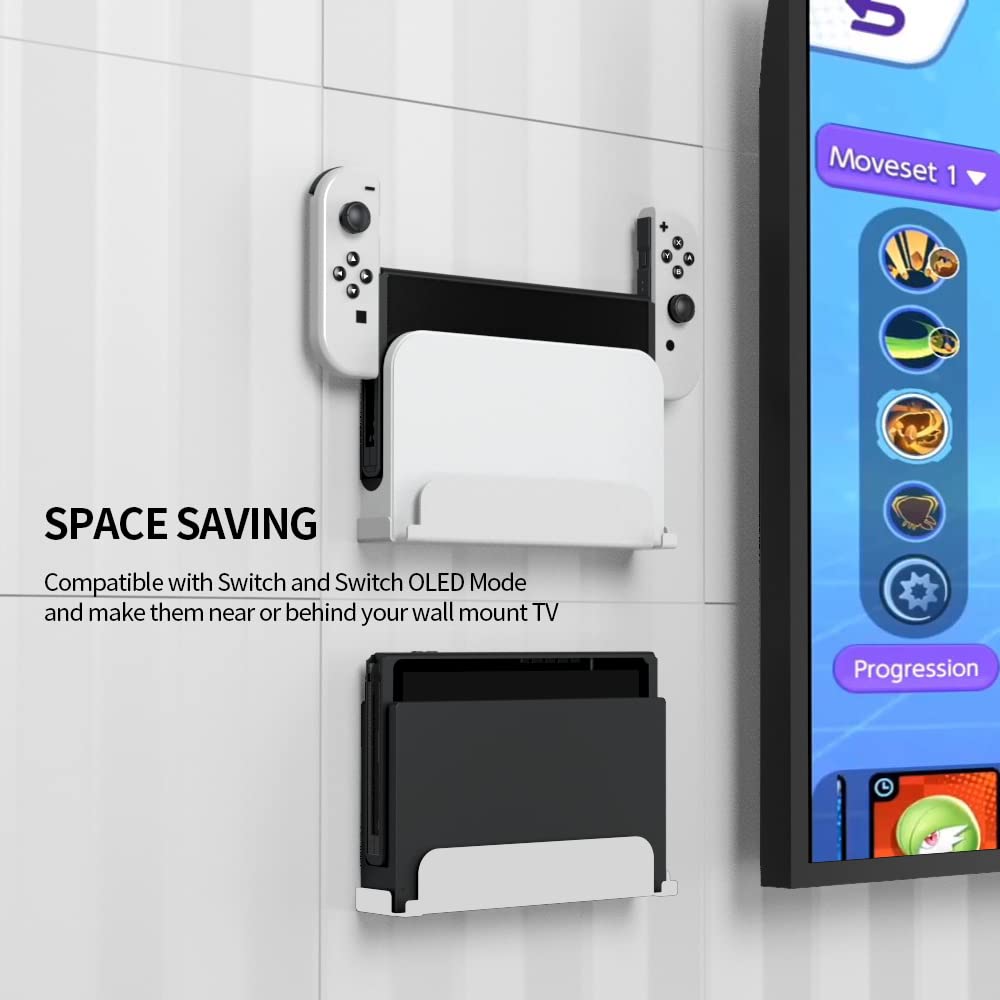 JDDWIN Switch OLED Wall Mount,Wall Mount for Switch/Switch OLED,All Metal Vertical Hanging On Wall (Black)
