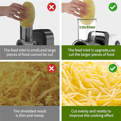 Handy Electric Vegetable Cutter Food Slicer Cheese Grater Kitchen Gadget,5 Usefull Functions like slices,wavy slices,grates,and shreds to be a Great prep tool for your cooking or Salad Maker