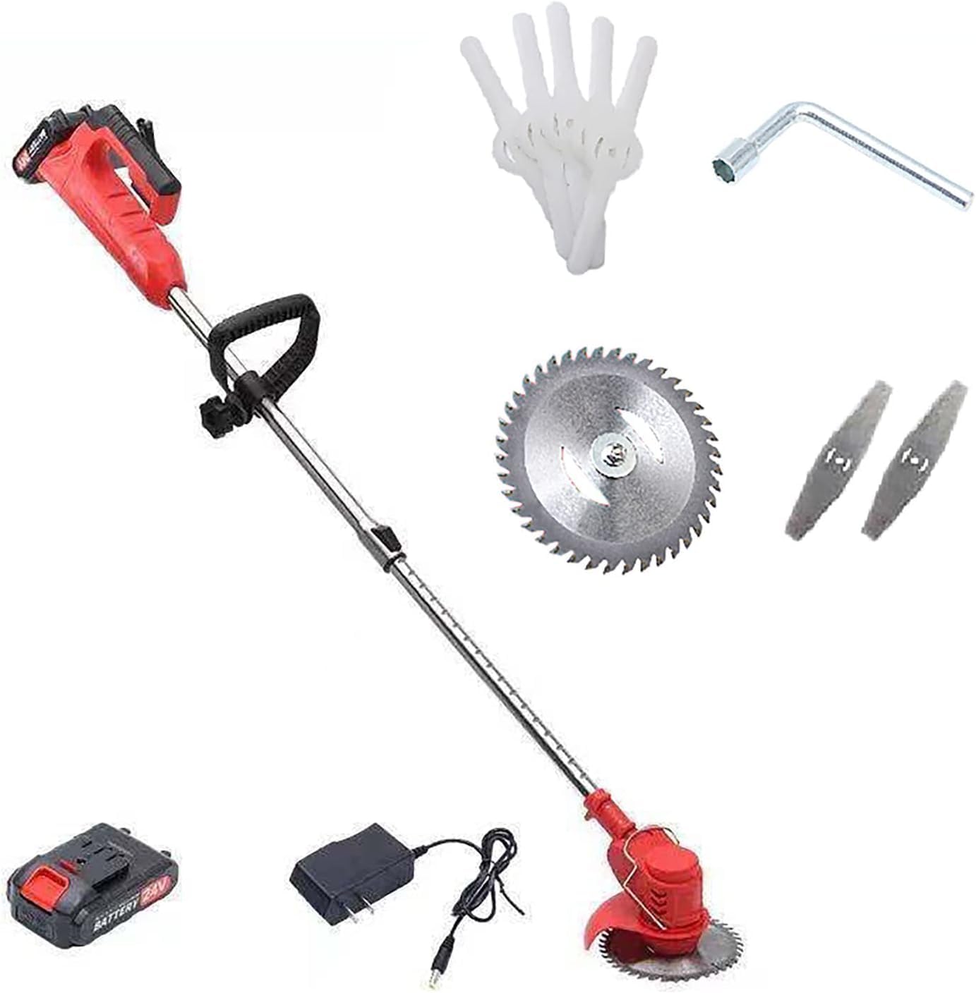 Handheld Cordless Lawn Mower, Adjustable Length Rechargeable Home Small Trimmer 24V Electric Handheld Garden Weeder