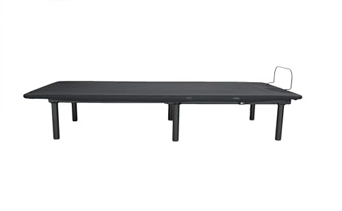 HBRR Twin XL Electric Adjustable Bed Base, Ergonomic Basic Bed Frame with Quiet Motor and Steel Frame Support, Independent Head and Foot Incline, Black