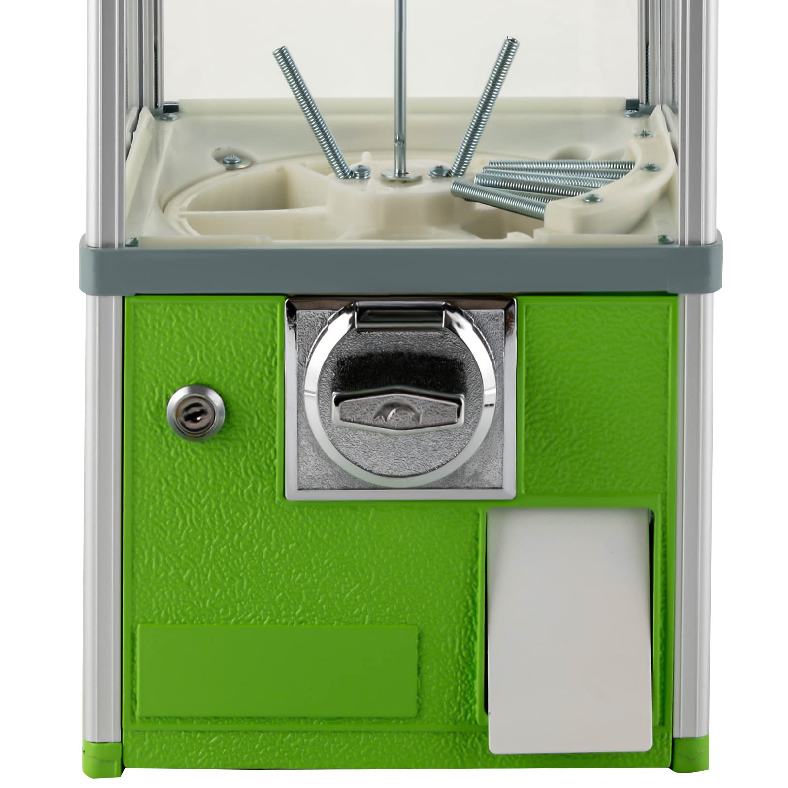 Green Vending Machine with Lock, Candy Gumball Machine, Large exit with Baffle, Suitable for 1.77-1.97 inches of Capsule, for Retail Stores, Game Stores, Park