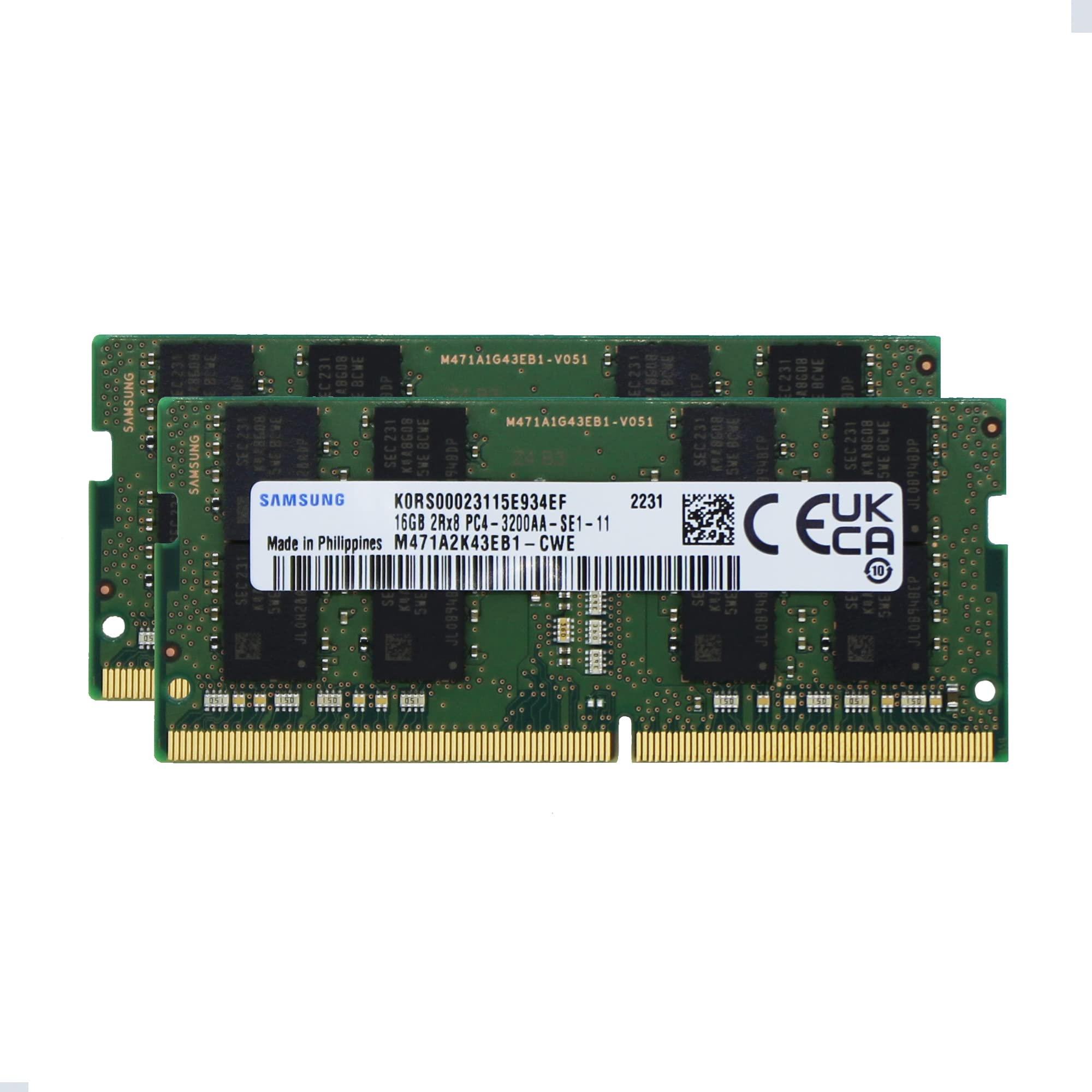 Samsung 32GB (2x16GB) DDR4 3200MHz PC4-25600 SODIMM 2Rx8 CL22 1.2v Gaming Laptop Notebook RAM Memory Module Upgrade M471A2K43EB1-CWE