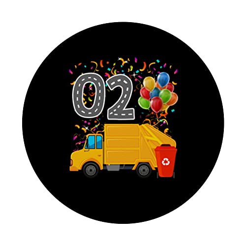 Happy O2 Birthday Rear Loader Garbage Truck PopSockets Swappable PopGrip