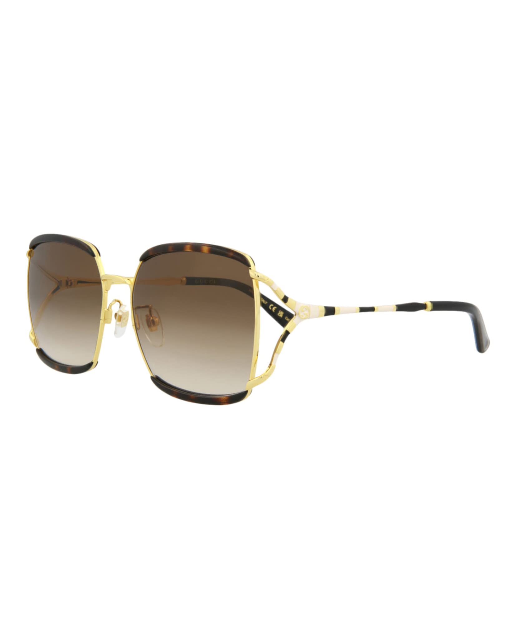 Gucci Women's Fork Square Sunglasses, Havana/Brown, One Size