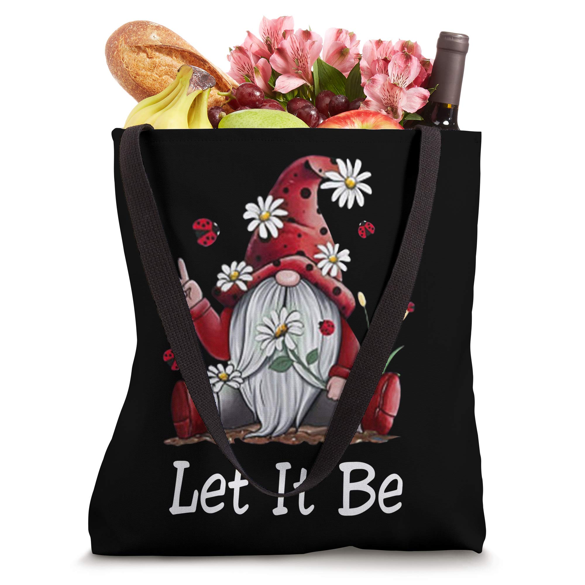 Hippie Let It Be Gnome Tote Bag