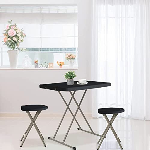 zagtag Folding Table 30Inch Small Foldable Table for Kids Picnic and Laundry Room, Tray Table, Black
