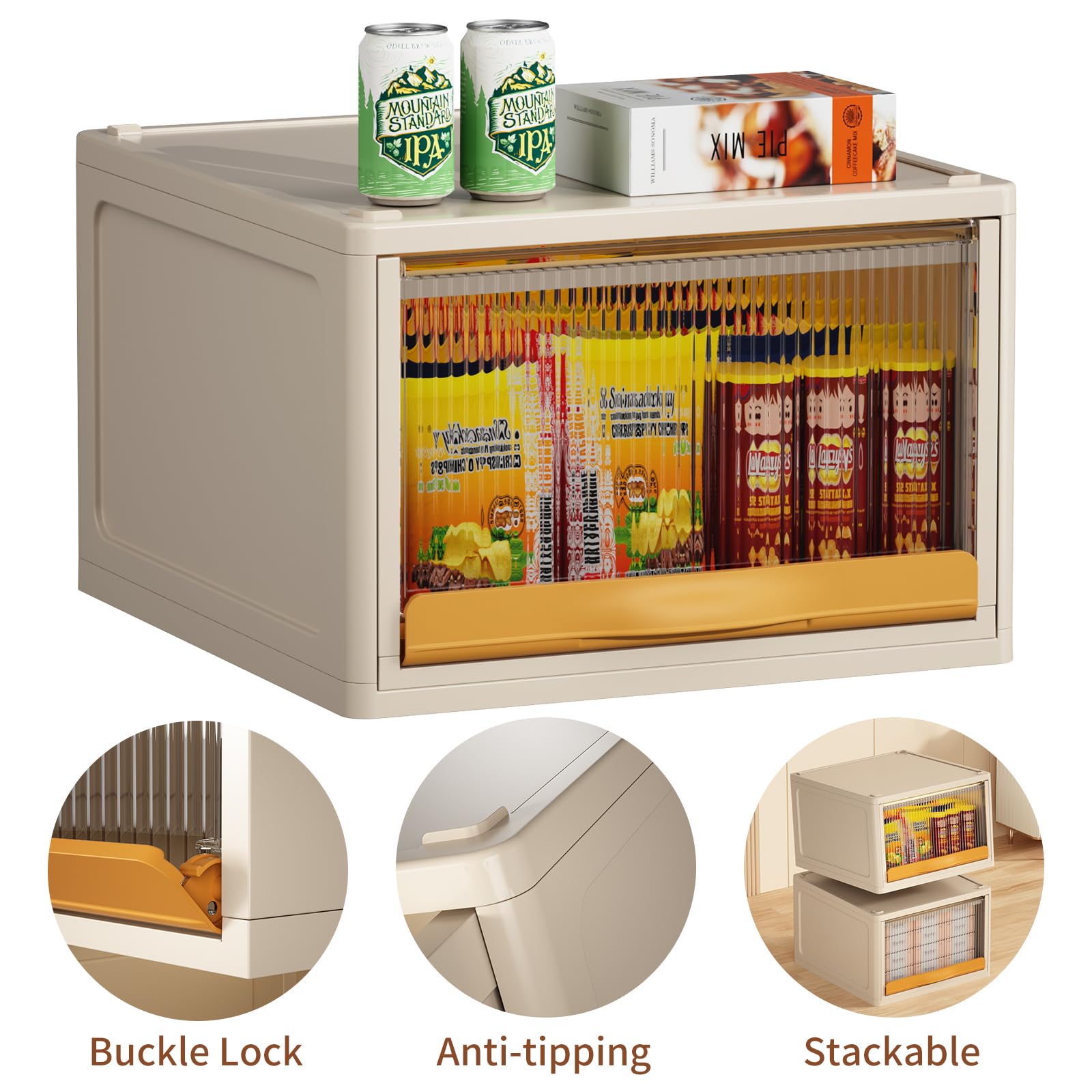 HAIXIN Storage Bins with Drawers, Stackable Storage Drawers, Dual Ways Opening Closet Organizer, Bathroom Organizer, 3 Drawer Storage Organizer, Plastic Drawers, Drawer Unit for Office and Bedroom