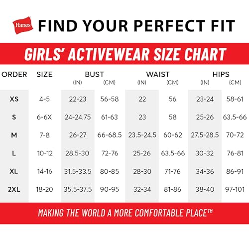 Hanes Little Girls' Jersey Cotton Tee (Pack of 2), White, Medium
