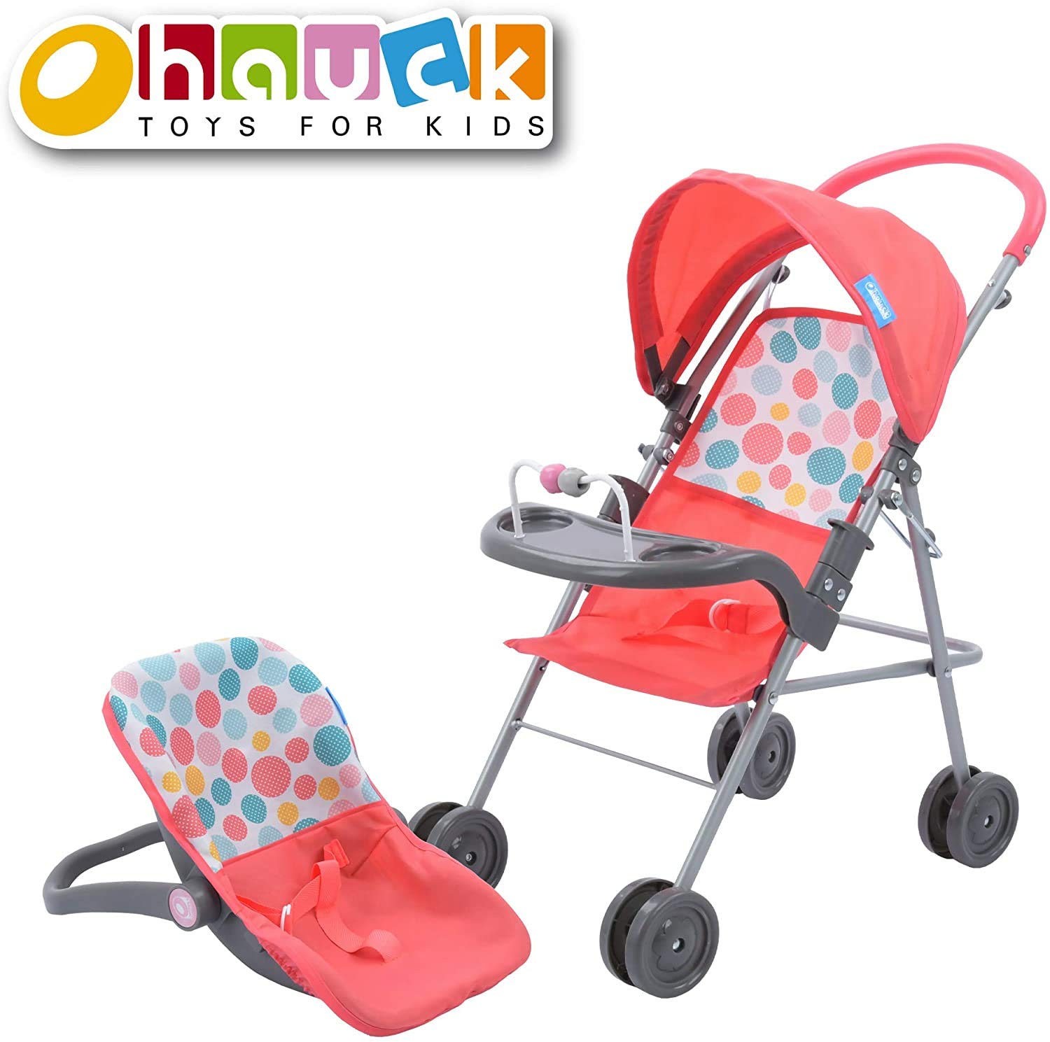Hauck 14 inch Baby Doll Travel System with Doll Car Seat and Stroller Featuring Canopy and Play Tray