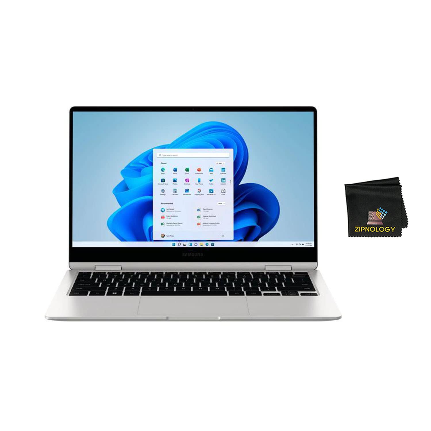 SAMSUNG Galaxy Book2 360 13.3" AMOLED Touch Screen Laptop - 12th Gen Intel Core i7 Evo Platform - 16GB Memory - 512GB SSD - Windows 11 + Zipnology Screen Cleaning Cloth Bundle - New