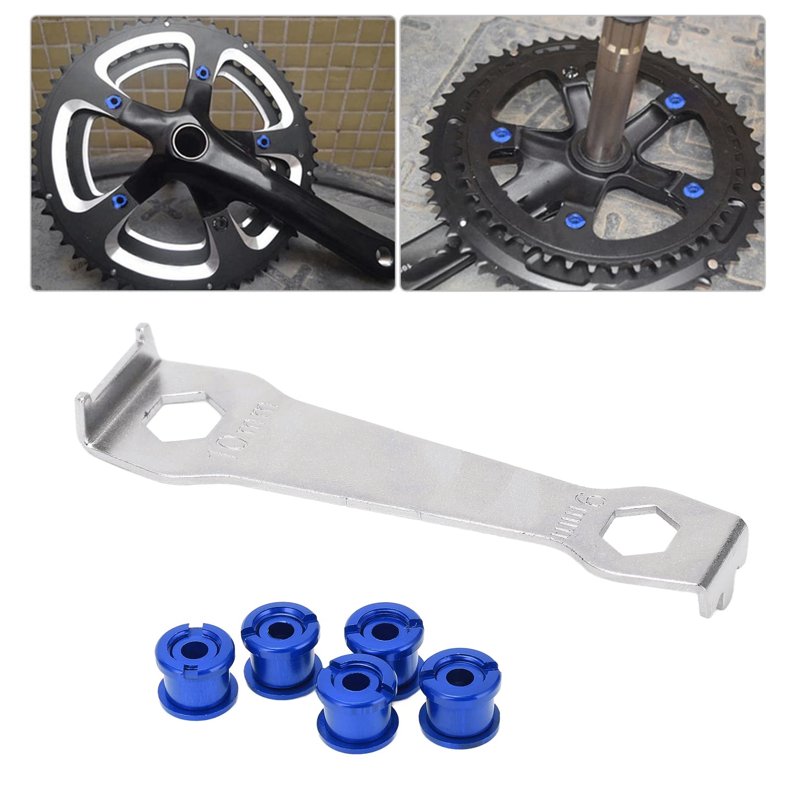 LAIONTY Bicycle Sprocket Bolt Wrench 4.9mm Road Bike Disc Stud Bolt Screw for Crankset Wrench Wrench(蓝色)