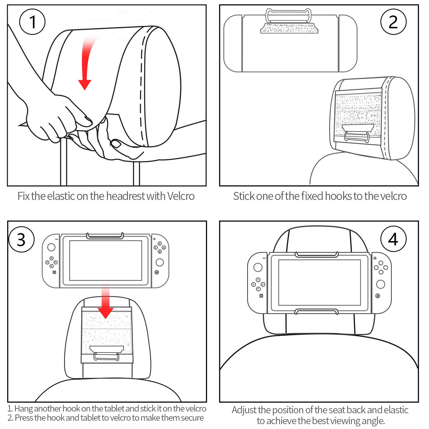 Hikig Car Headrest Mount Holder for Nintendo Switch Game Machine, Smart Phone and Other Tablets/Also fit for Planes Tray Table