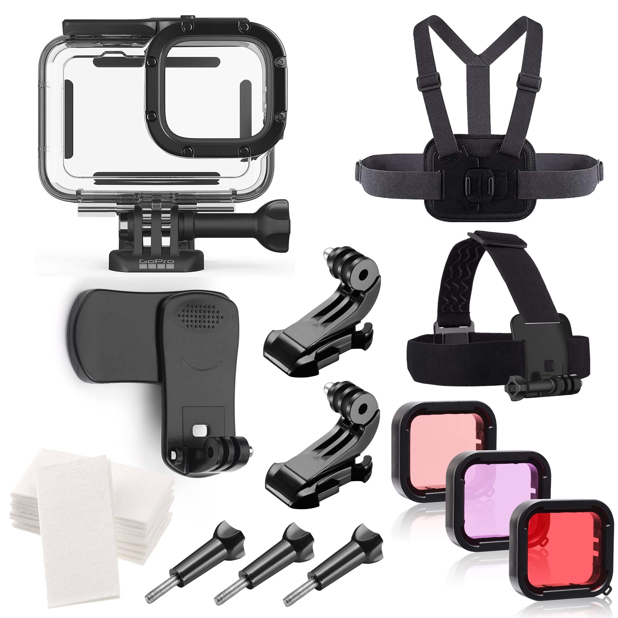 Kaliwery Waterproof Housing case for Gopro Hero 9 & 10 Compatible Black 60M/196FT Action Camera Accessory Kit Underwater Photography Products Diving Shell with Bracket Mount Accessories