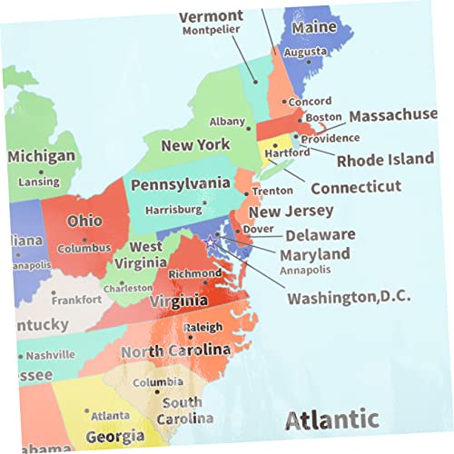 STOBOK Poster 4 Sheets United States map poster US map accessories supplies playroom decor accessory supply portable decorate Decorative paintings synthetic paper US Map
