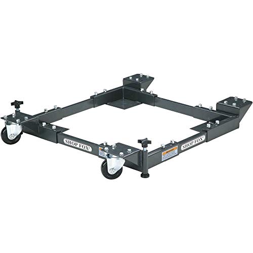 Shop Fox D2057A Adjustable Mobile Base, Small Charcoal Grey