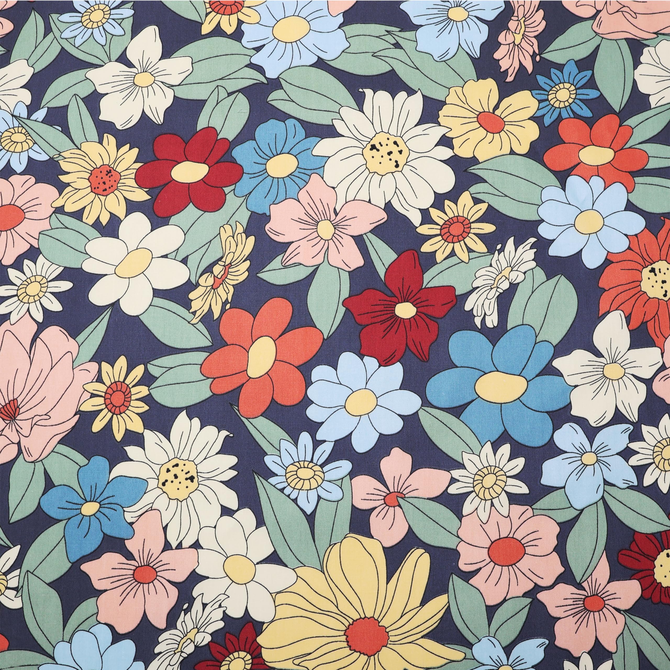 Hanjunzhao 10pcs Fat Quarters Fabric Bundles, Quilting Sewing Precut Cotton Fabric, 18 x 22 inches, Floral Print