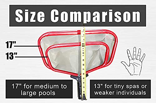 Pool Skimmer Net Rake, Ultra Fine Mesh, Unlimited Free Replacement by ProTuff - 3X Faster Heavy Duty 250 Micron Nylon for Cleaning Silt, Sand, Pollen & Swimming Pool Skimming - 60 Mesh - 18"