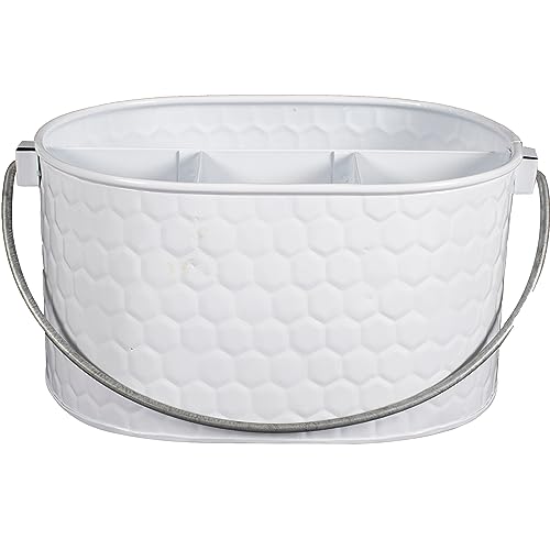 utensil caddy for parties, utensil caddy for countertop, kitchen utensil caddy, plate and utensil caddy - picnic utensil caddy, kitchen utensil caddy for countertop - 10 Inches (Snow White)