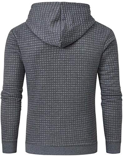 YuKaiChen Mens Hoodies Casual Midweight Long Sleeve Sweatshirt Dark Grey X-Large