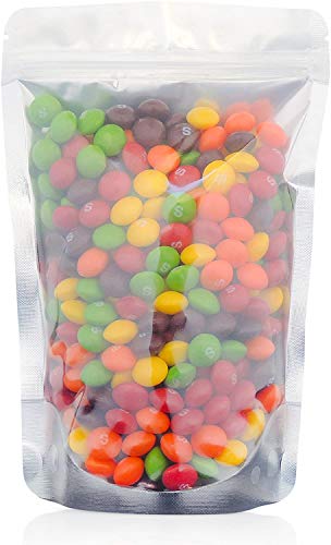 ZAYALI Stand Up Pouch Bags, 5" x 8", Heavy Duty, 100 Pack, Clear Front with Aluminum Foil Back - Resealable Ziplock and Heat Sealable for Food Storageā¦