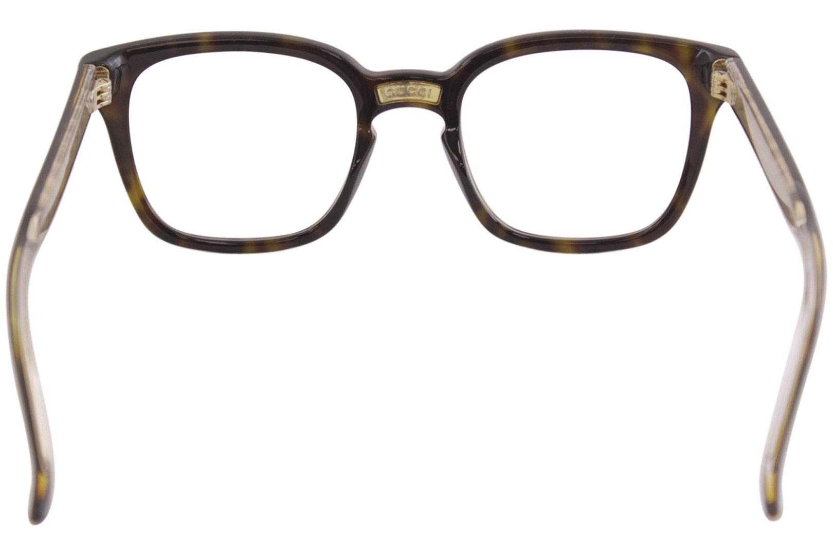 Gucci 0184O 002 Havana Plastic Square Eyeglasses 50mm