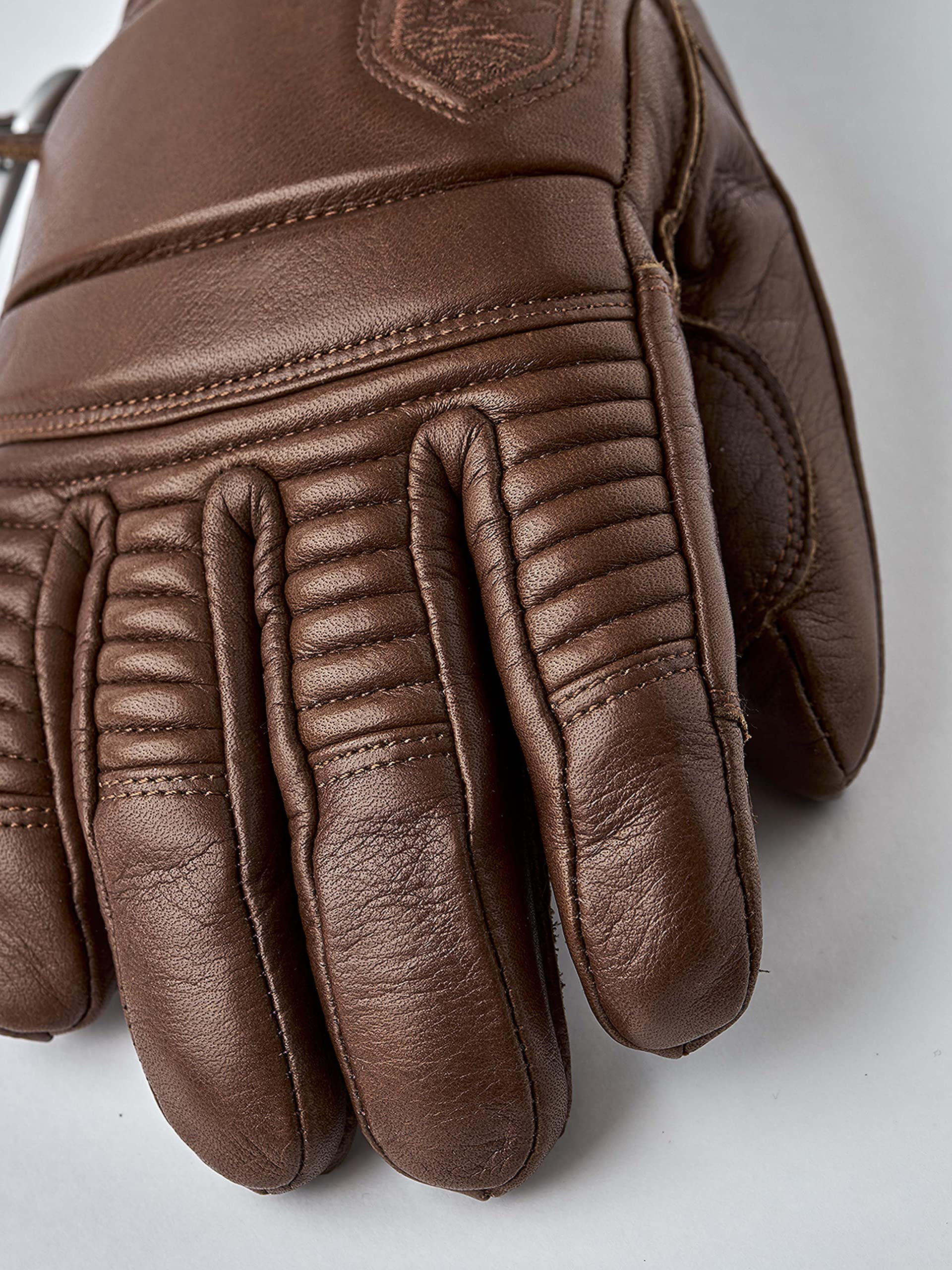 Hestra Mens Ski Gloves: Fall Line Winter Cold Weather Leather Gloves, Brown, 8