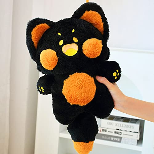 PERUKOYO Cat Plush Toy Cat Stuffed Animals Pillow Kawaii Soft Doll Black Cat Plushie for Boys Girls