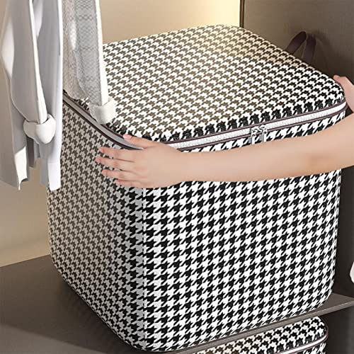 Storage Bins with Lids, Storage Bag for Clothes, Wardrobe Sorting Storage Box, Winter Portable Closet Organizers Storage Cubes Bags, Double Zipper Closure And Reinforced Handle (19.7x15.75x19.7in)