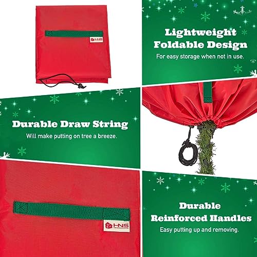 Upright Christmas Tree Storage Bag - Holiday Tree Cover for Christmas Trees or Topiary Trees - Durable, Lightweight, Convenient, Vertical Xmas Storage Bag (9 ft), Large