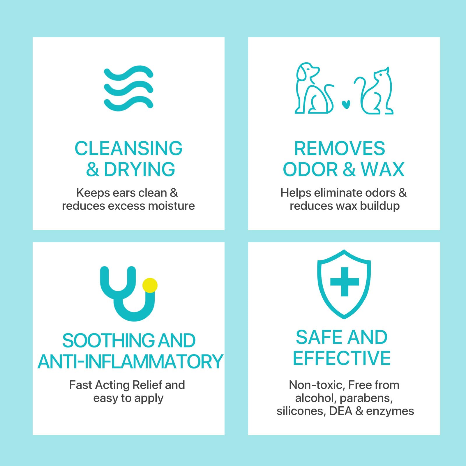 TIBLACK Removal Ear Powder for Pets, Dog Ear Cleaner, Removes Irritation, Itching and Infection, Reduce Ear Scratching and Head Shaking, Pets Ear Infection Treatment, Cleans & Remove Odors