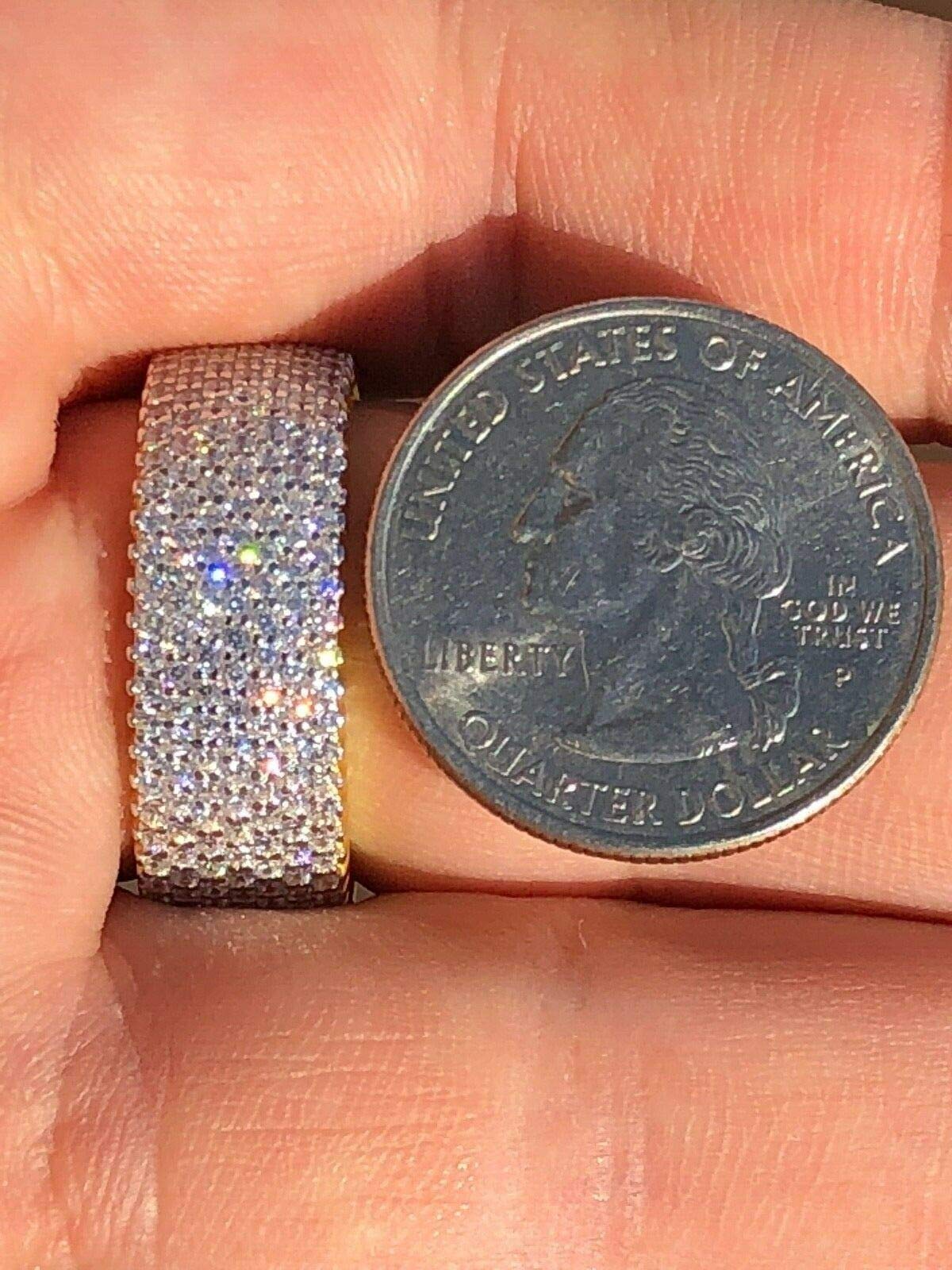 HarlemBling Real Solid 925 Silver His Or Hers Baguette Tennis Ring - Wedding Band Or Pinky Ring Looks Nice On Anyone - Iced Out Eternity (9)