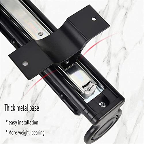 Pull-Out Closet Sliding Rod Aluminum Heavy Duty Wardrobe Clothes Hanger Rail, Extendable Wardrobe Rail Tube Valet Rod, Space Saver Closet Organizer,Top Mount (Size : 44cm/17.3in)