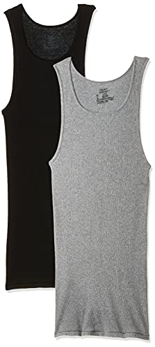 Hanes mens Comfortsoft Moisture Wicking Tagless Tank Undershirts - Multipacks undershirts, Assorted 2-pack, Small US