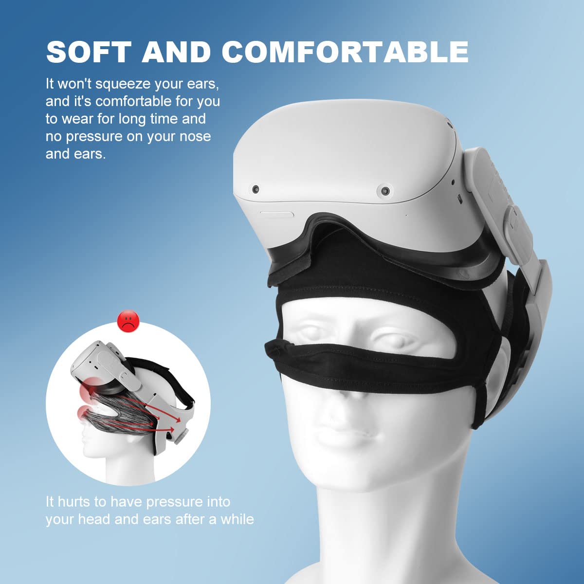 LANMU Sweat Guard, VR Face Cover Accessories (2PCS,Black)
