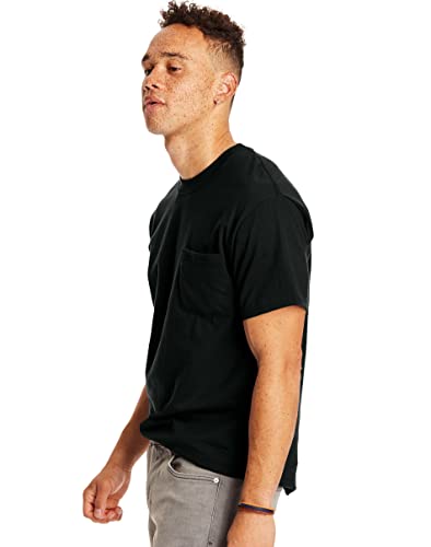 Hanes mens Beefy Short Sleeve Pocket Tee Value Pack (2-pack) fashion t shirts, Navy, 3X-Large US