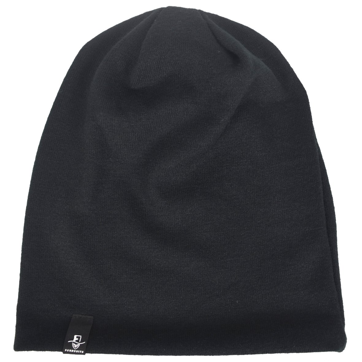 HISSHE Men's Slouch Slouchy Beanie Oversize Summer Winter Skull Cap N010 (Black)