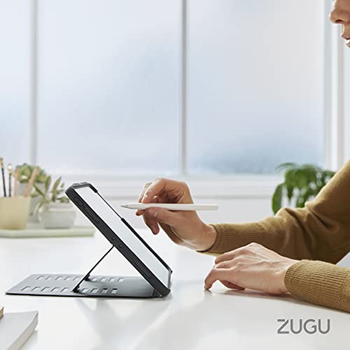 ZUGU CASE - 2018/2020 iPad Pro 12.9 inch (3rd/4th Gen) - Ultra Slim Protective Alpha Case - Wireless Apple Pencil Charging - Convenient Magnetic Stand & Sleep/Wake Cover (Stealth Black)