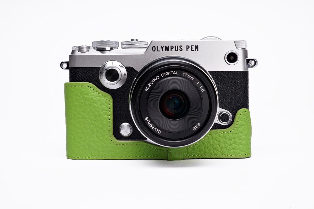 Handmade Genuine Real Leather Half Camera Case Camera Bag for Olympus Pen-F Pen F 7 Colors